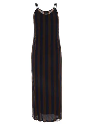Fendi Pequin Ankle-length Dress - Brown