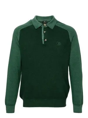 Etro Pegaso-embroidered Wool Sweater - Green