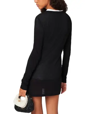 Miu Miu Long-sleeve Mini Dress - Black