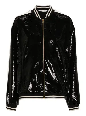 Palm Angels Sequinned Bomber Jacket - Black