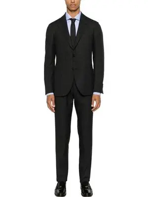 LARDINI Dogtooth Suit - Black