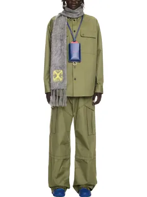 Off-White Embroidered Cargo Trousers - Green