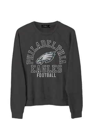 Junk Food Clothing Nfl Flocked Raglan Crew Fleece - Philadelphia Eagles