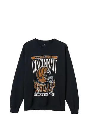 Junk Food Clothing Nfl Helmet Crewneck - Cincinnati Bengals
