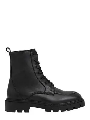 REISS Ellie Lace-up Boots - Black