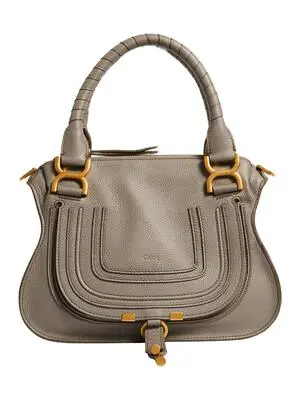 Chloé Chloé Small Leather Marcie Top-Handle Bag Grey