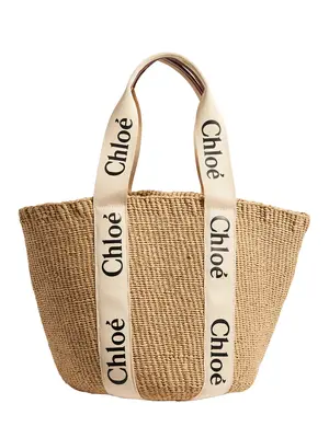 Chloé Large Woody Basket Tote - Brown