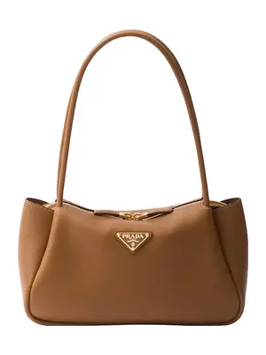 Prada Brand-plaque Leather Shoulder Bag - Brown