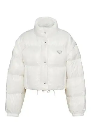 Prada Re-nylon Cropped Nylon Jacket - White