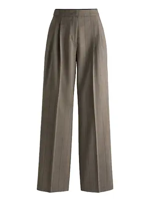 Hugo High-rise Checked Wide-leg Trousers - Open Miscellaneous