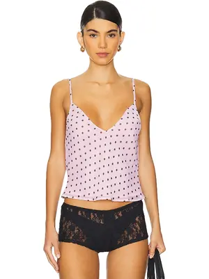 BELLA VENICE Sila Slip Top - Pink & Black