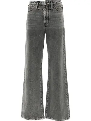 Maje Chain-belt Wide-leg Jeans - Grey
