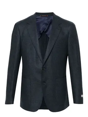 Canali Intarsia-knit Blazer - Blue