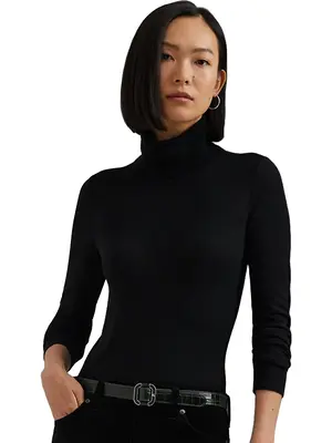 Ralph Lauren Silk-blend Turtleneck Sweater - Black