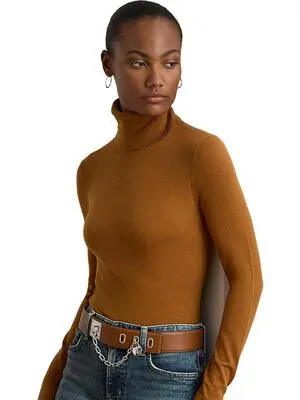 Ralph Lauren Silk-blend Turtleneck Sweater - Cinnamon Bark