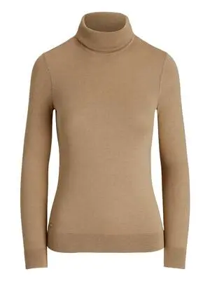 Ralph Lauren Silk-blend Turtleneck Sweater - Classic Camel