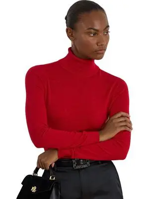 Ralph Lauren Silk-blend Turtleneck Sweater - Ralph Red