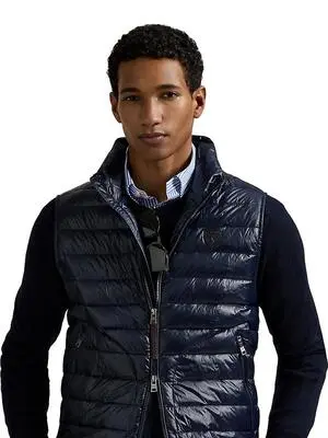 Ralph Lauren The Stewart Glossed Down Vest Collection Navy Glossy