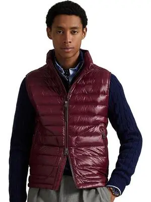 Ralph Lauren The Stewart Glossed Down Vest Soft Wine Glossy