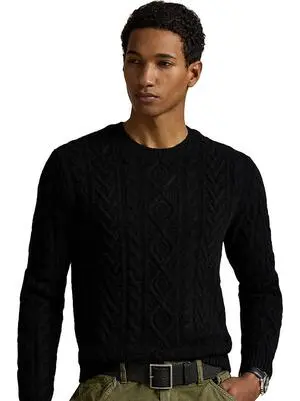 Ralph Lauren Wool-alpaca Fisherman's Sweater - Polo Black