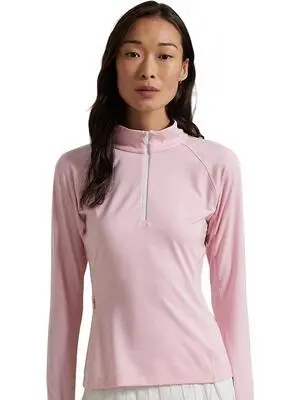 Ralph Lauren Stretch Jersey Quarter-zip Pullover - Garden Pink