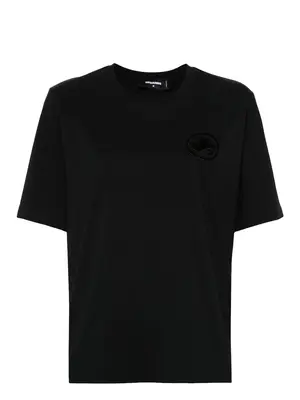 Dsquared2 Flocked-logo T-shirt - Black