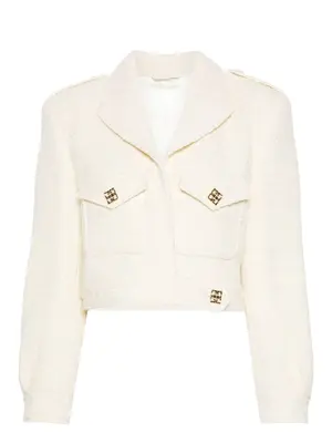 Givenchy Cropped Tweed Jacket - Neutrals
