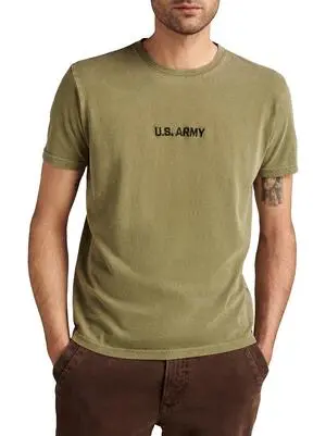 Lucky Brand Embroidered Army Logo T-shirt - Four Leaf Clover