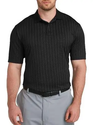 REEBOK Big & Tall Golf Speedwick Stripe Polo Shirt - Black