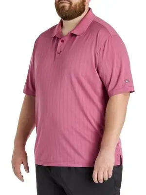 REEBOK Big & Tall Golf Speedwick Stripe Polo Shirt - Studio Pink