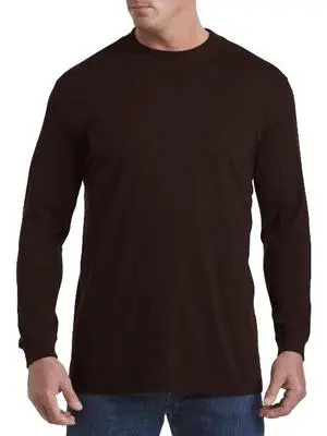 HARBOR BAY BY DXL Long-sleeve Moisture-wicking Shirt - Java