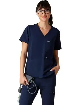 MEMBERS ONLY Members Only Palermo 4-Pocket Scrub Top Navy