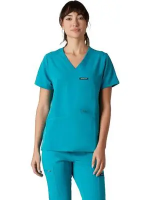 MEMBERS ONLY Members Only Palermo 4-Pocket Scrub Top Teal
