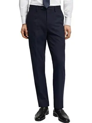 MANGO MANGO Superslim Fit Flat Front Stretch Dress Pants