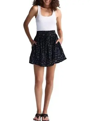 REISTOR Floral Drawstring Mini Skirt
