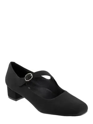 Trotters Desna Leather Pumps - Black Micro