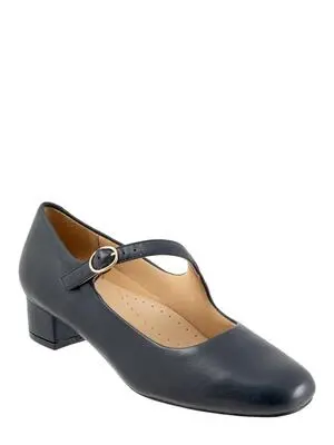 Trotters Desna Leather Pumps - Navy