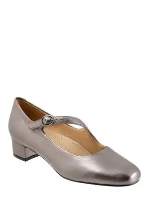 Trotters Desna Leather Pumps - Pewter