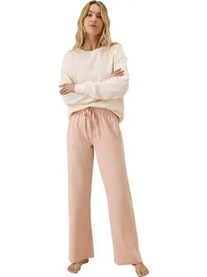 PACT Luxe Essential Wide Leg Pant Peach