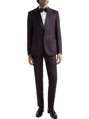 Dolce & Gabbana Maroon Wool Blend Tuxedo - Fantasia