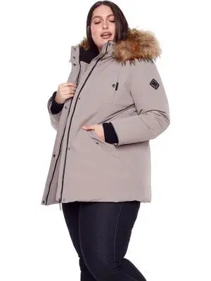 ALPINE NORTH Glacier Vegan Down Winter Parka Jacket - Taupe