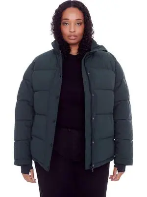 ALPINE NORTH Vegan Down Short Quilted Puffer Jacket - Deep Green