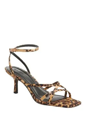OPEN EDIT Open Edit Remington Ankle Strap Sandal Tan Leopard