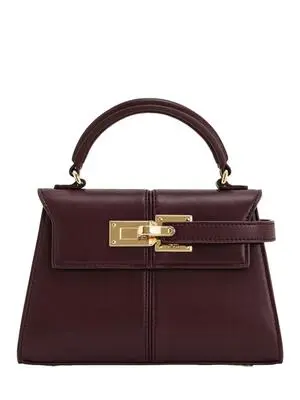 Jw Pei Elise Faux Leather Top Handle Bag - Deep Burgundy
