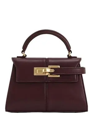 Jw Pei JW PEI Elise Faux Leather Top Handle Bag Deep Burgundy