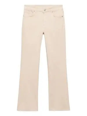 Mango Sienna Raw Hem Crop Flare Jeans - Ecru