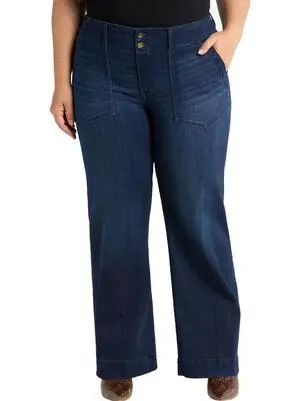 LIVERPOOL Hannah Patch Pocket Flare Jeans - Summit Lake