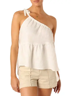 PETAL & PUP Wanda One-shoulder Top - White