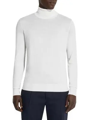 Zegna Cashseta Cashmere & Silk Turtleneck Sweater - Zegna Bianco