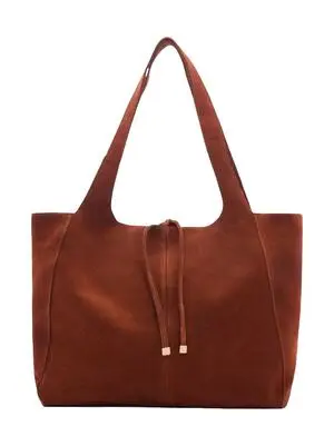 Mango MANGO Suede Shopper Burnt Orange